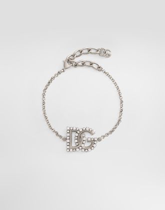 Dolce & Gabbana Schmales Gliederarmband Mit Dg-logo - Frau Bijoux Silber Metall Onesize
