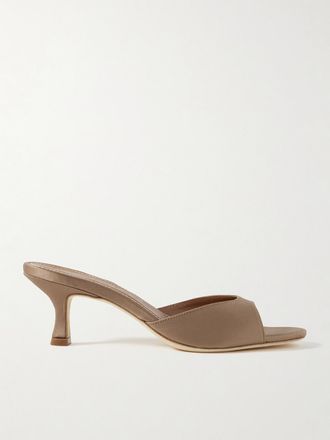 Staud Mules En Satin Brigitte - Marron