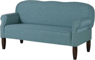 Massivmoebel24 K&uuml;chensofa Webstoff 188x78x97 blau EDINBURGH