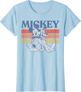 Disney Mickey And Friends Micky And Pluto Retro Line T-Shirt