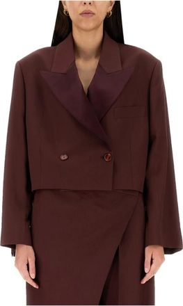 Acne Studios Femme, Vestes, Rouge, Taille: 38 FR Peaked Lapels Button Clos