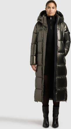 Khujo Steppmantel KHUJO RUBINA2 SHINY, Damen, Gr. M, mud braun, 100% Polyester, unifarben, eingesetzt elastischer Bund mit Windstopper, M&auml;ntel Steppmantel, 