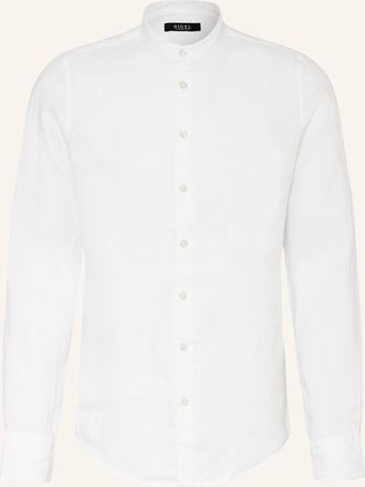 Digel Leinenhemd Koen Slim Fit Mit Stehkragen weiss
