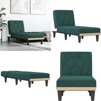 vidaXL Vidaxl - Chaiselongue Dunkelgrün Samt - Samtsofa - Lounge Chair - Relaxsessel - Wohnzimmersofa - Sessel Grün - Home & Living