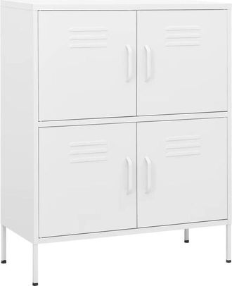 vidaXL Armoire de rangement Blanc 80x35x101,5 cm Acier