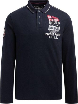 Camp David Langarm-Poloshirt aus Baumwolle