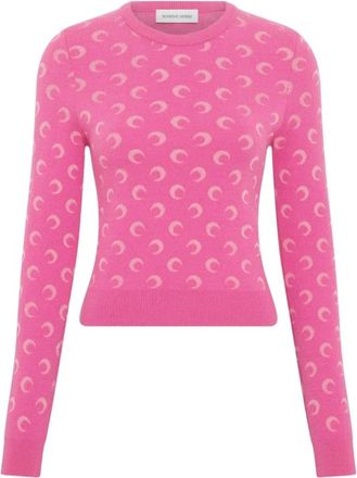 Marine Serre Femme, Pulls, Rose, Taille: 40 FR Tricot ras du cou