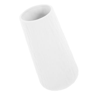 SOLUSTRE Keramikvase Wellenmuster Mittelgroß Weiße Blumenvase Dekorative DIY Blumenarrangement Vase Farmhouse Tischmitte