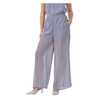Kocca Femme, Pantalons, Bleu, Taille: 38 FR Pantalon extra large effet transparence