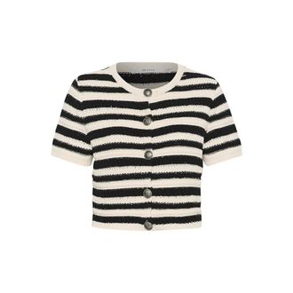 Gestuz Maritim inspirierter Cardigan mit Streifen - - Knitwear - Damen - Schwarzk - M