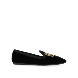 Miu Miu Logo Velvet Flats - - Shoes - Damen - Schwarzk - 35 EU