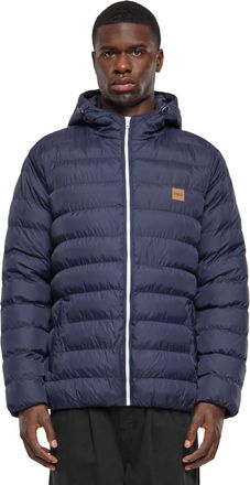 Urban Classics Herren Daunenjacke Jacke Basic Bubble Jacket TB863, Gr. Medium, Blau (Navy/White/Navy 496)