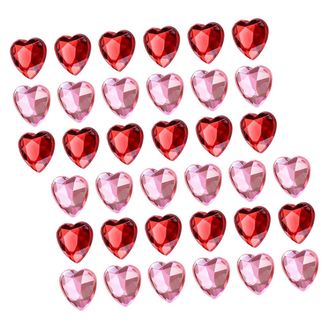 Valiclud 400 St&uuml;ck Herzornamente Kunststoff Rot und Rosa Vasenf&uuml;ller f&uuml;r Tischdekoration Verschlei&szlig;festes Dekoherz f&uuml;r Hochzeit und Valentinstag