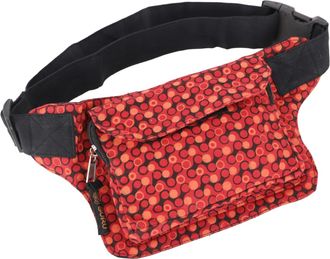 Guru Shop Bedruckte Stoff Sidebag & G&uuml;rteltasche, Farbenfrohe Bauchtasche, H&uuml;fttasche - Rot, Unisex - Erwachsene, Baumwolle, 16x20x5 cm