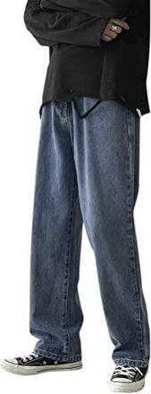 Minetom Jeans Homme Hiver Chaud Doublure Polaire Thermique Stretch &Eacute;lastique Straight Denim Pants Streetwear C Bleu XL