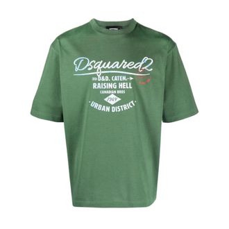 Dsquared2 Logo-bedrucktes T-Shirt mit Rundhalsausschnitt - - Tops - Herren - Gr&uuml;n - L