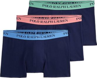 Ralph Lauren 3er Pack Boxer-Tunks aus elastischem Baumwollmix mit Label-Bund in