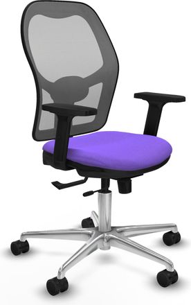 Piqueras y Crespo B&uuml;rostuhl mit 2D-Armen, h&ouml;henverstellbare Lendenwirbelst&uuml;tze, ausgestattet mit Syncro/Traslack und injiziertem Schaumstoff, Grau/Lila