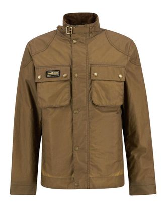 Barbour Wetterfeste Wachsjacke Merton mit Cordbesatz in