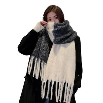 Generic QXDZSW Femme Hiver &Eacute;charpe Ch&acirc;le Ch&acirc;le Extra Large Chaud Faux Cachemire Rouge Wrap, Noir, taille unique