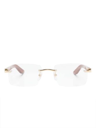 Cartier lunettes de vue &agrave; monture rectangulaire - Marron