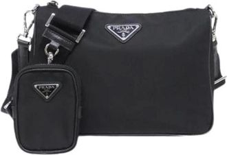 Prada Pre-owned Sac bandouli&egrave;re Tessuto Saffiano - Femme - Pre-owned - Noir - Taille: ONE Size
