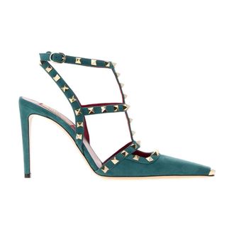 Valentino Garavani Femme, Chaussures, Vert, Taille: 41 EU Escarpin &agrave; bride de cheville Rockstud
