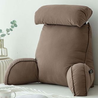 Generic Komfortables Lesekissen R&uuml;ckenkissen, Mit Armlehne,mit Nackenkissen und Einstecktasche, f&uuml;r Bettruhe, Lesen, Fernsehen und Spielen auf dem Bett Couch,