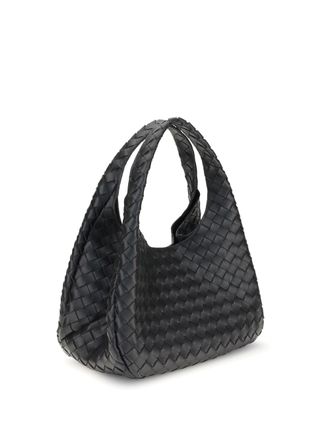Bottega Veneta Womens Shoulder Bag Campana Black Leather Lamb