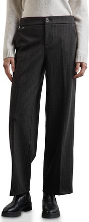 Street One Damen A378536 Hose Im Nadelstreifen-Look, Schwarz, 42W / 28L EU
