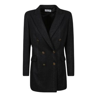Saulina Milano Schwarze Wollmischungsjacke Made in Italy - - Jackets - Damen - Schwarzk - M