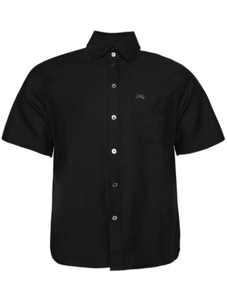 Rhude Kurz&auml;rmeliges Hemd aus Leinen - Schwarz
