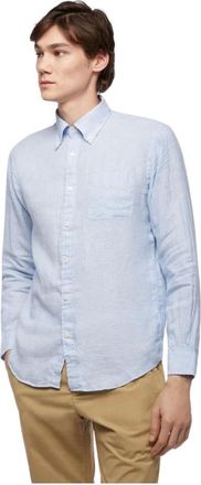 Brooks Brothers Homme, Chemises, Bleu, Taille: S Chemise Sport en Lin Irlandais