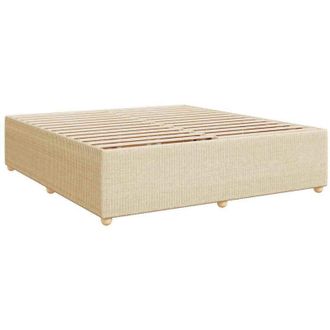 vidaXL Cadre de lit sans matelas cr&egrave;me 200x200 cm tissu vidaXL
