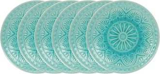 Butlers Teller &Oslash;14cm 6er Teller Set SUMATRA Steinzeug Geschirr | Unterteller f&uuml;r Tassen | kleine Teller f&uuml;r Beilagen Dessert Snacks | Exotisch & gemustert | M