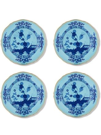 Ginori 1735 lot de quatre assiettes &agrave; dessert Oriente - Bleu