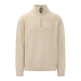J.W.Anderson Homme, Pulls, Beige, Taille: XL Pull &agrave; demi-zip