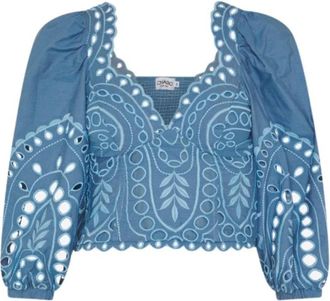 Charo Ruiz Ibiza Femme, Blouses et Chemises, Bleu, Taille: 40 FR Bass Top