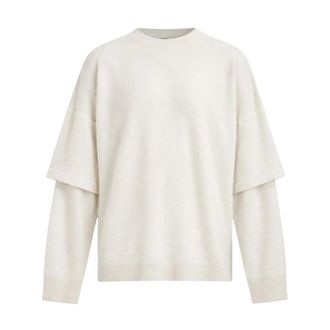 Darkpark Troy Kaschmir-Wollstrick-T-Shirt mit doppelten &Auml;rmeln - - Knitwear - Damen - Wei&szlig; - S