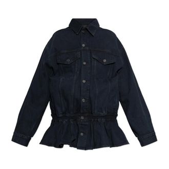 A Gold E Denimjacke mit Sch&ouml;&szlig;chen - - Jackets - Damen - Blau - L