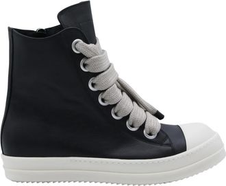 Rick Owens Low-Top Sneaker - High-Top Sneakers With Oversized Light Grey Lace - Gr. 40 (EU) - in Schwarz - f&uuml;r Damen