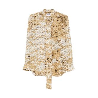 Moschino Femme, Blouses et Chemises, Multicolore, Taille: 40 FR Top en soie et nylon