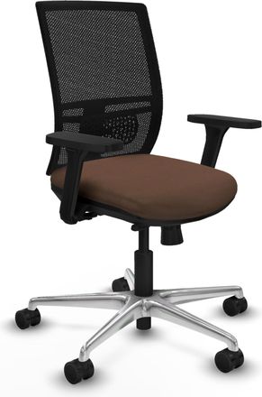 Piqueras y Crespo B&uuml;rostuhl, ideal f&uuml;r Arbeiten mit 3D-Armen, h&ouml;henverstellbare Lendenwirbelst&uuml;tze, ausgestattet mit Syncro/Traslack und Schneideschaum, Schwarz/Dunkelb