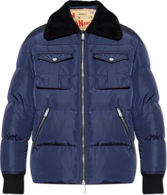 Dsquared2 Homme, Vestes, Bleu, Taille: S Doudoune avec col en fourrure