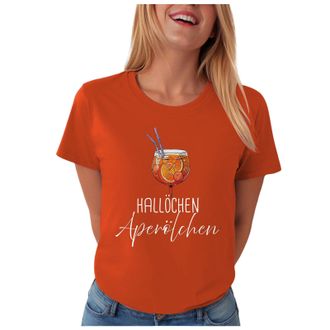 Generic Tshirt Damen Kost&uuml;m Aperol Spritz Shirt Aperollin Spritztour T-Shirt Rundhals Sommershirt Lustiges Cocktail Party-Events Tshirt Leicht Top Casual Blus