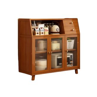Generic Sideboard aus Holz, freistehender Aufbewahrungsschrank, ger&auml;umiges Sideboard mit Schubladen, geeignet for Caf&eacute;s und Restaurants(100x95x32cm)