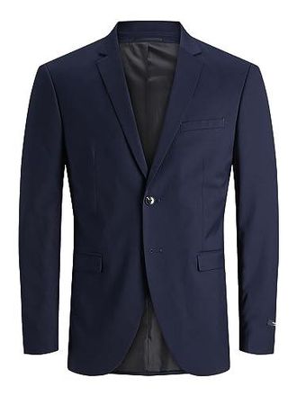 Jack & Jones Jack & Jones Blazer Einreihig pour Homme Coupe Super Slim, Bleu Marine, 36