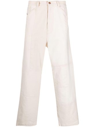 Diesel jean droit &agrave; design &agrave; empi&egrave;cements - Tons neutres
