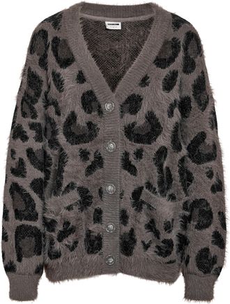 Noisy May Damen Nmflynn L/S V-Neck Knit Cardigan Noos, Charcoal Gray, M EU