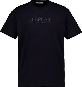 Replay Herren T-Shirts blau Baumwolle